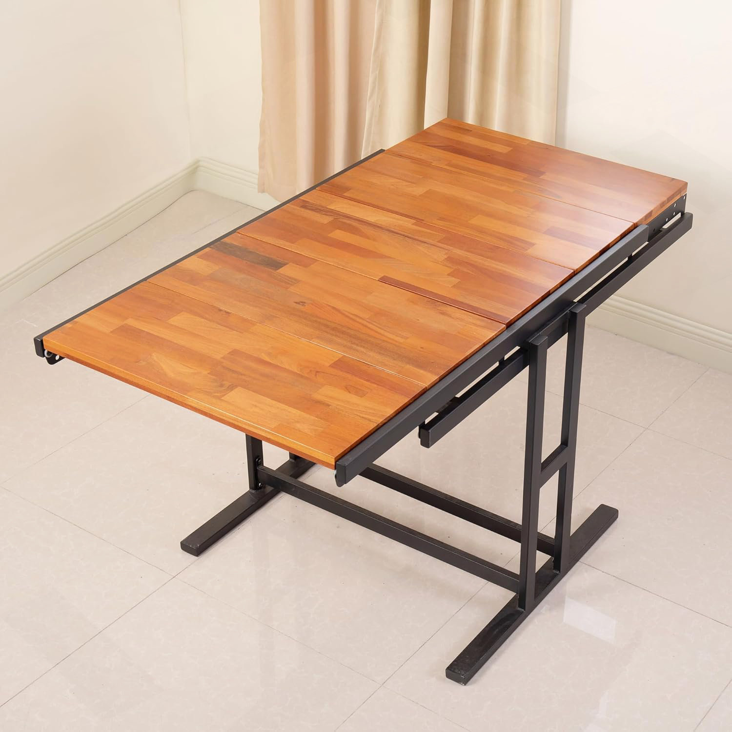 17 Stories Versatile Convertible Dining Table with Industrial Rustic ...