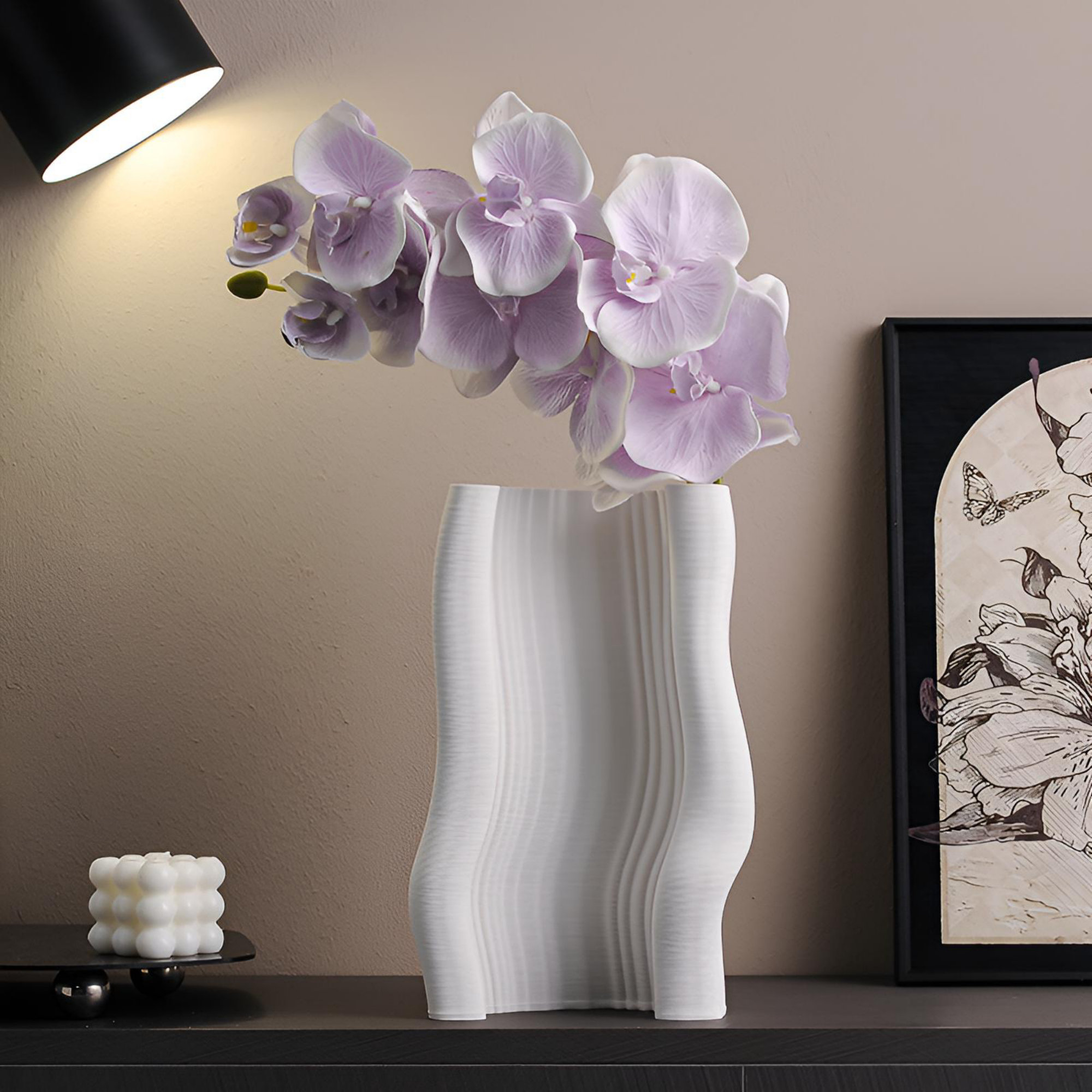 Bloomsbury Market Creative Wave Pattern Ceramic Vase Printing Art ...