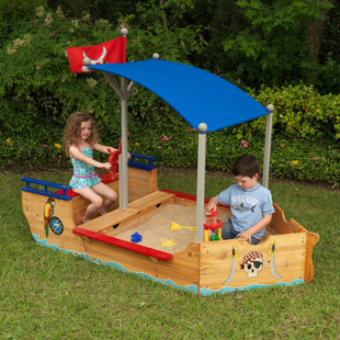 Klo Kick 47.2" X 39.3" Solid Wood Sandbox with Cover - Wayfair Canada