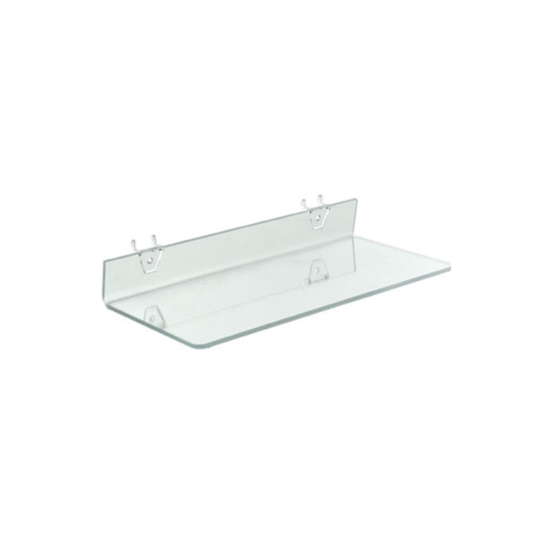 Azar Displays Clear Acrylic Shelf for Pegboard & Slatwall 16" x 6" x 2 ...