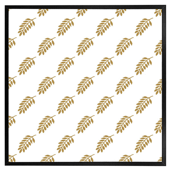 Bay Isle Home Odle Gold Leaf Pattern - Single Picture Frame Print ...
