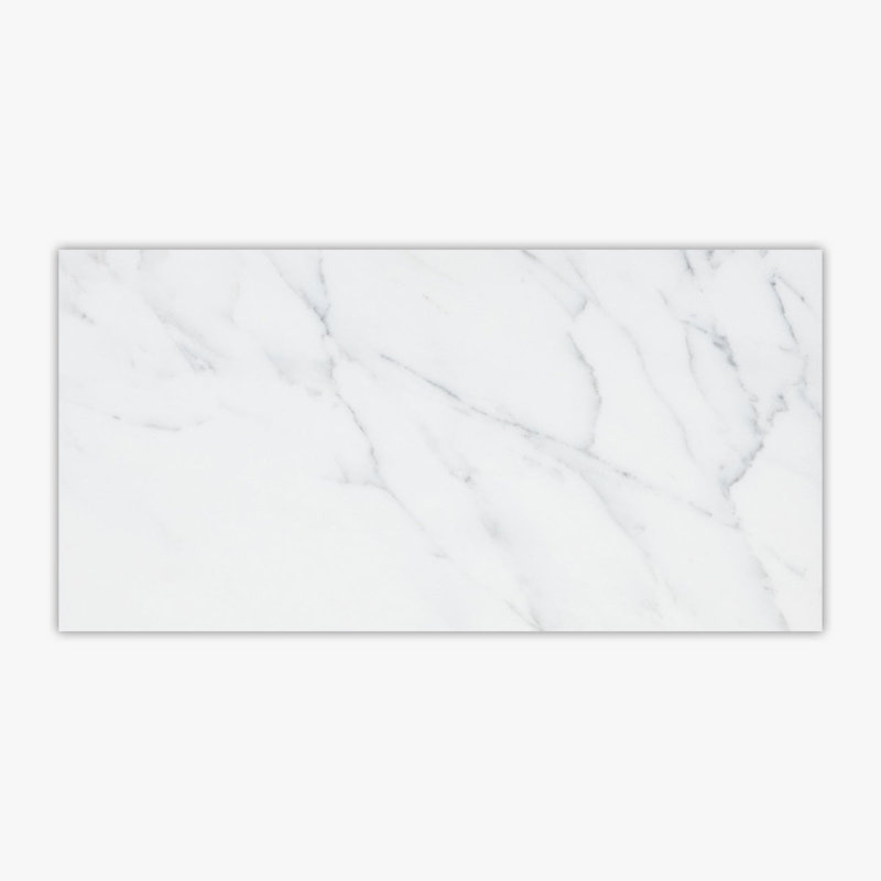 Calacatta Tile Statuary 18" x 36" Marble Look Wall & Floor Tile | Wayfair