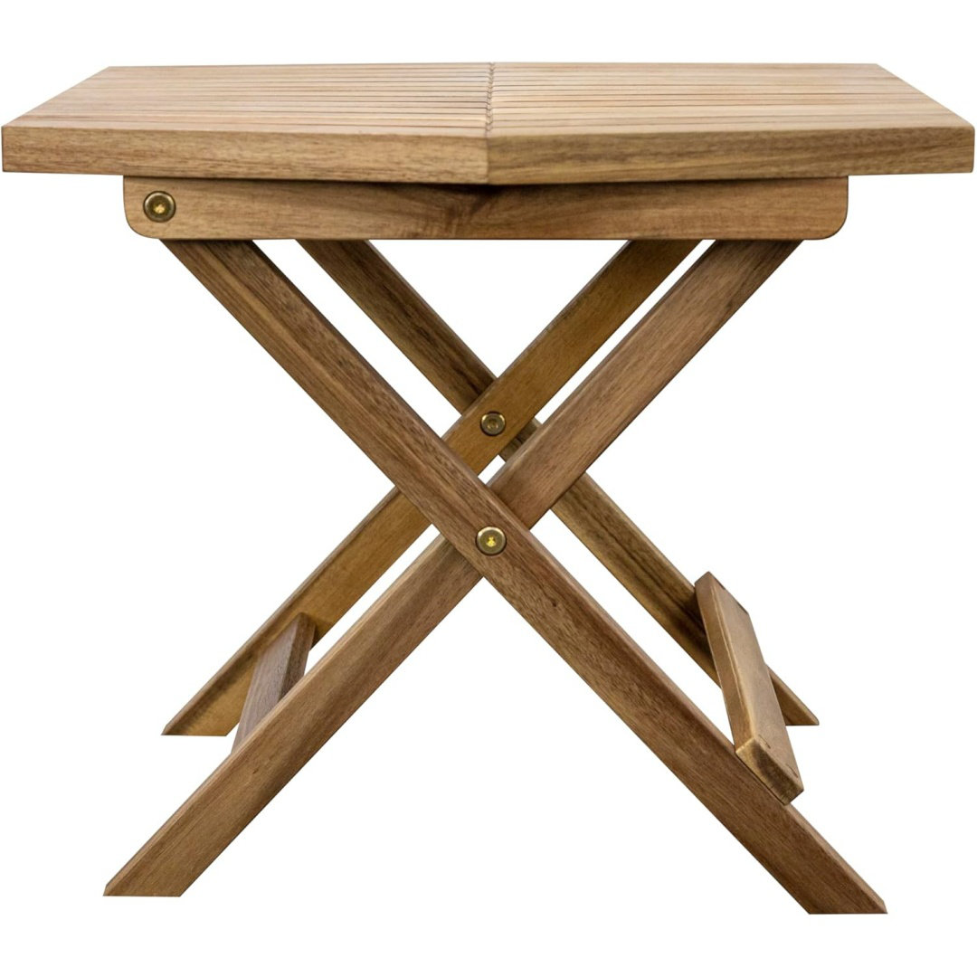 Dakota Fields Wooden Folding Table - Natural Acacia Wooden Small ...