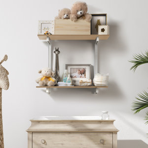 Delta Design delta 24" W Wood 2-Tier Adjustable Premium Wall Shelves ...