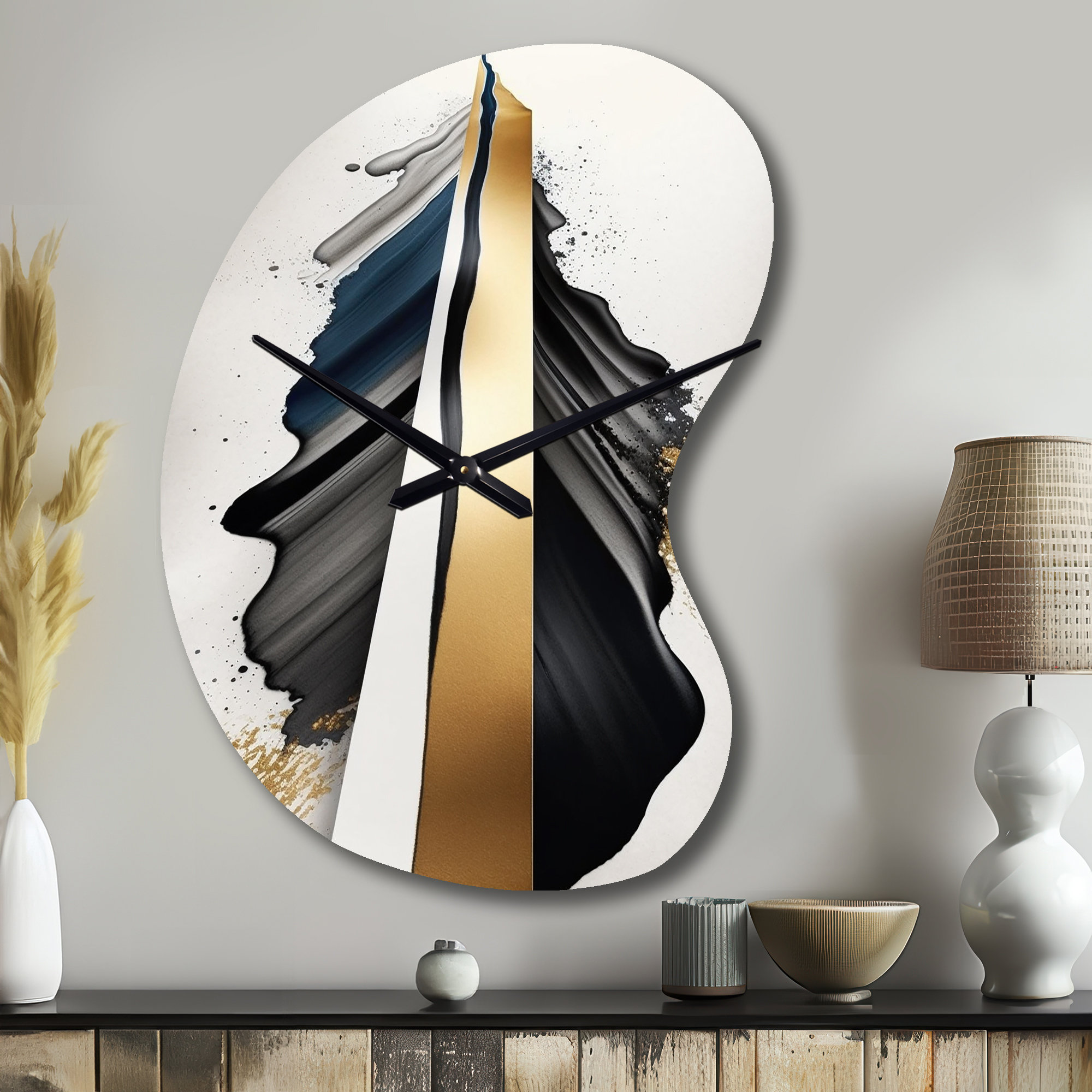 Design Art Black And Gold Cubic Expression VII - Asymmetrical Cubism ...