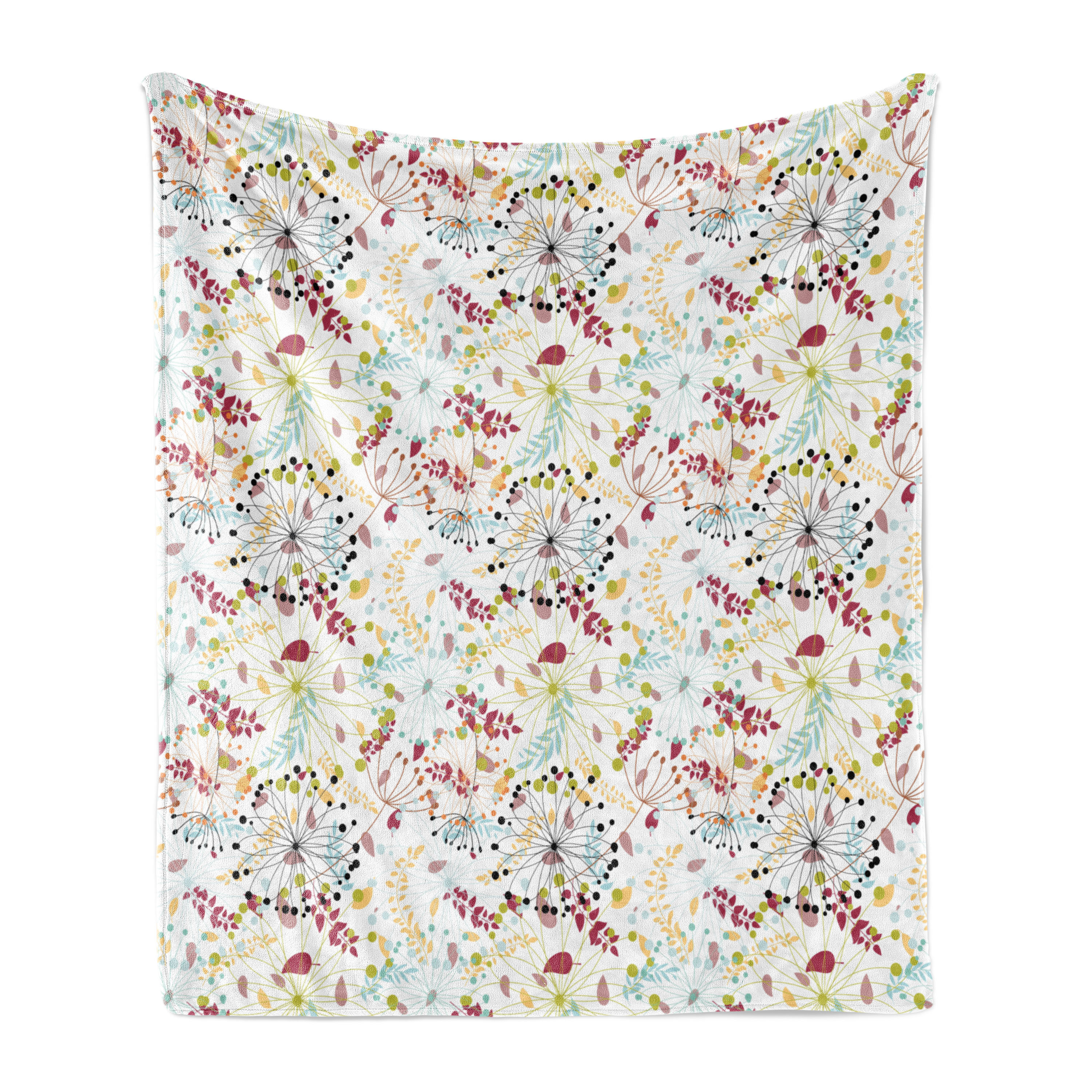 Ambesonne Floral Fleece Throw Blanket Botanical Spring Petals ...