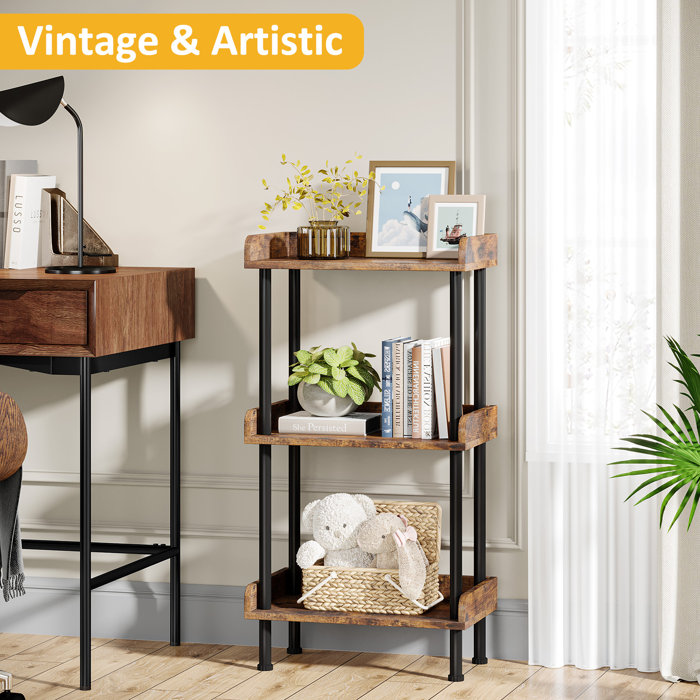 17 Stories Christabella Vintage Rounded Corner Etagere Bookcase with ...