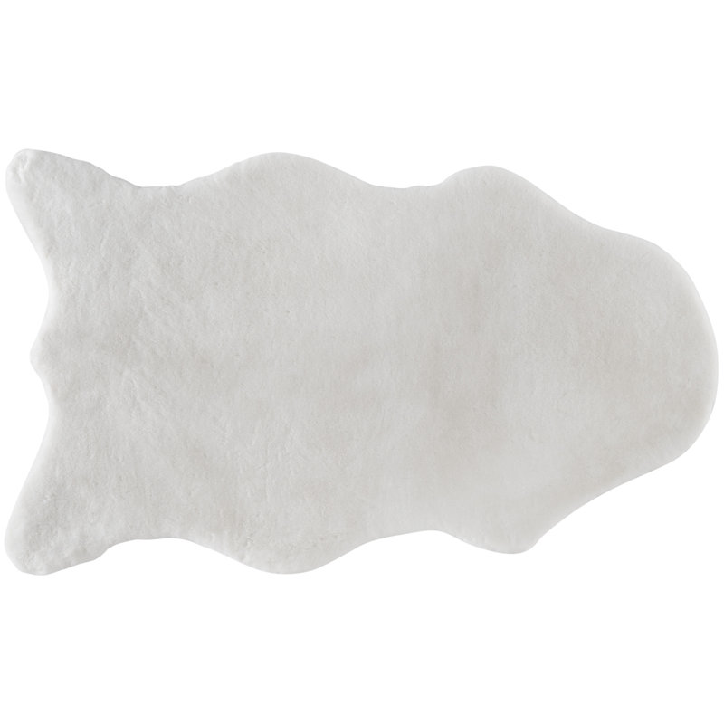 Union Rustic Purcell Faux Rabbit Fur White Area Rug & Reviews | Wayfair
