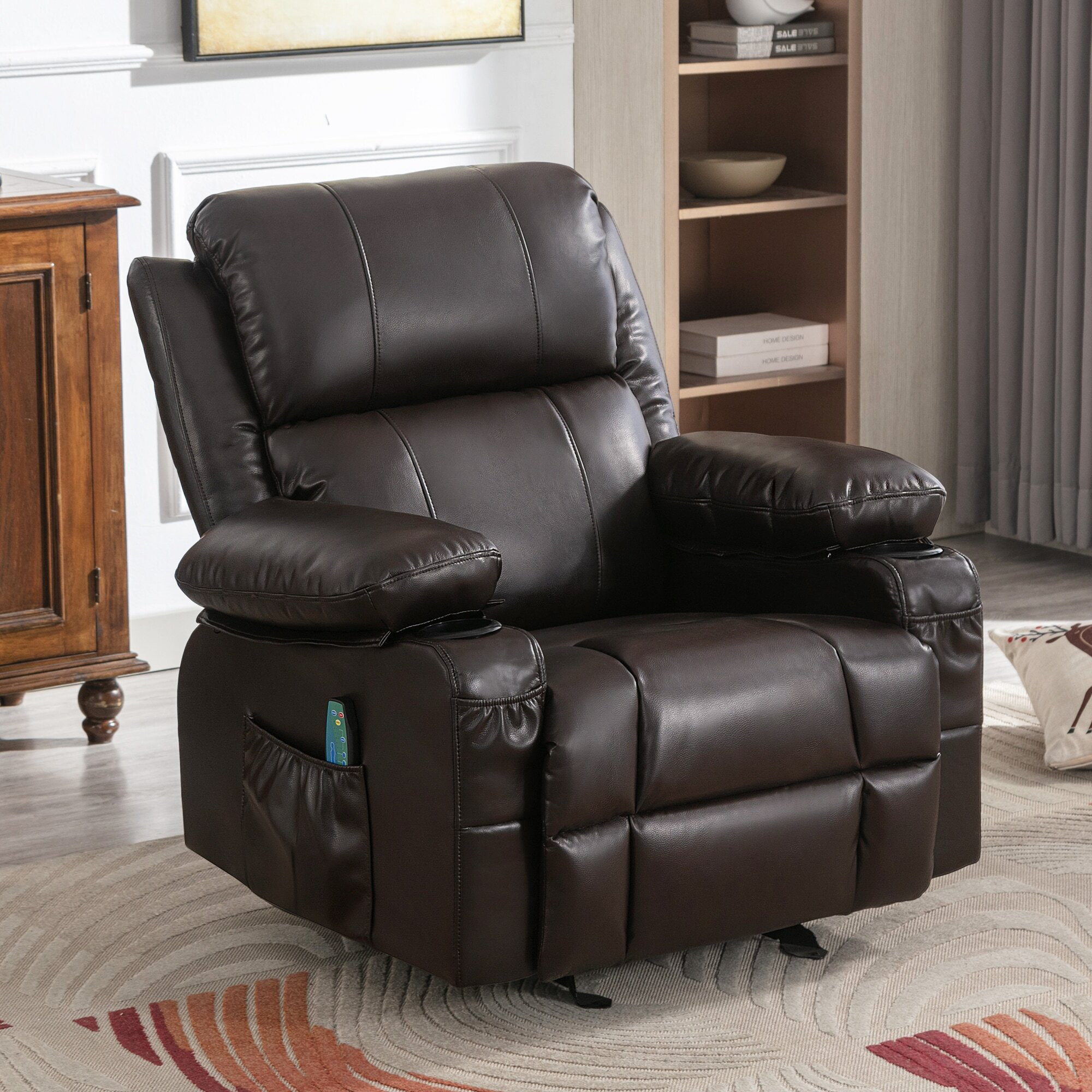 Lark Manor™ Recliner Chair Rocking Chairs For Adults With 2 Cup Holders ...