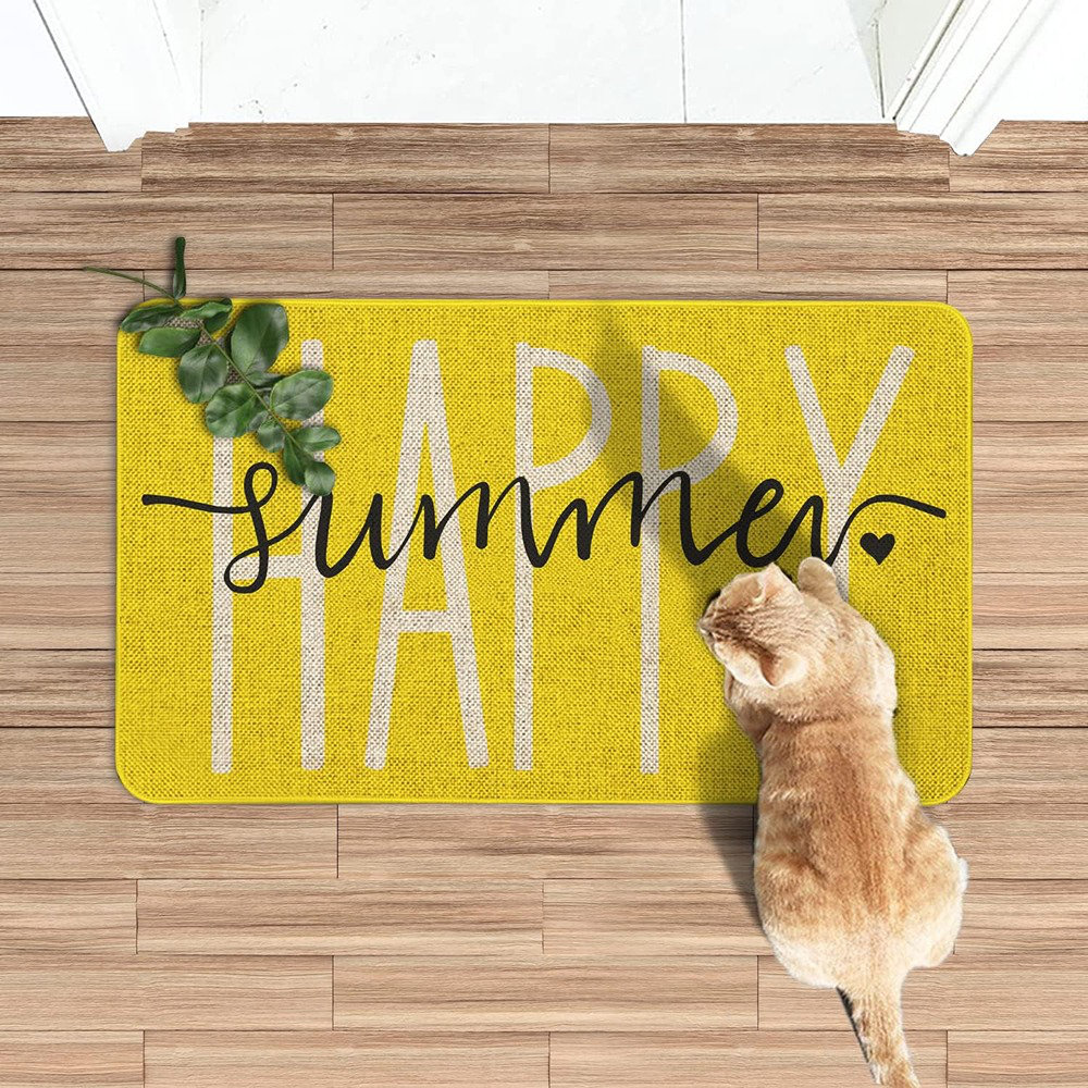 Latitude Run® Summer Door Mat 30 X 17 Inch Happy Summer Yellow Doorma ...