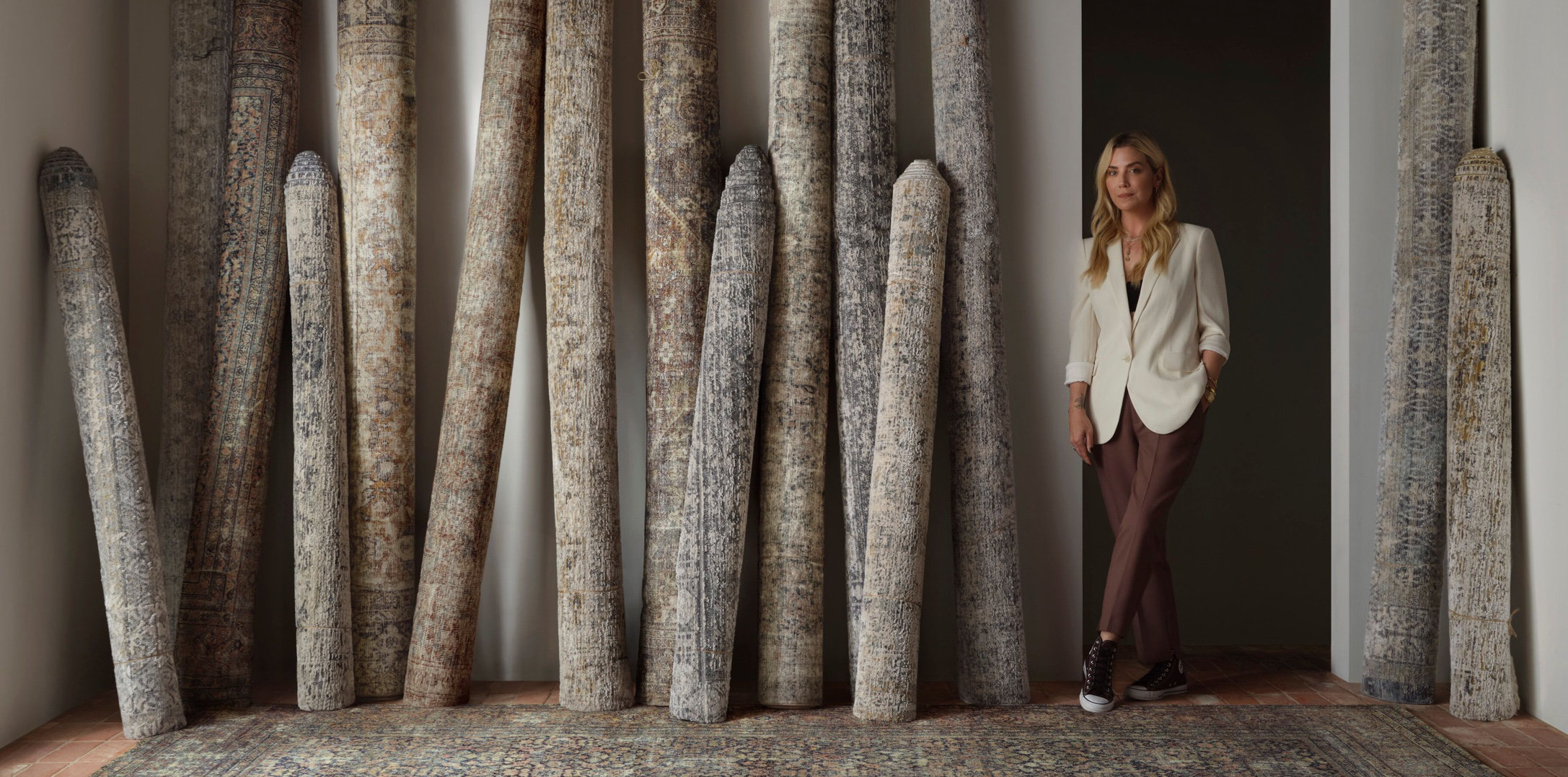 Amber Lewis x Loloi Tapis naturel / brouillard Amber Lewis x Loloi ...