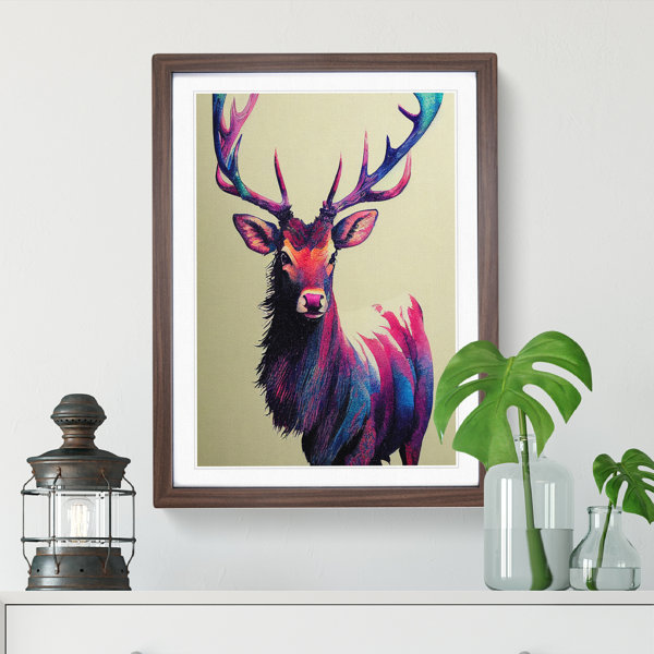 Stag Picture Colourful | Wayfair.co.uk
