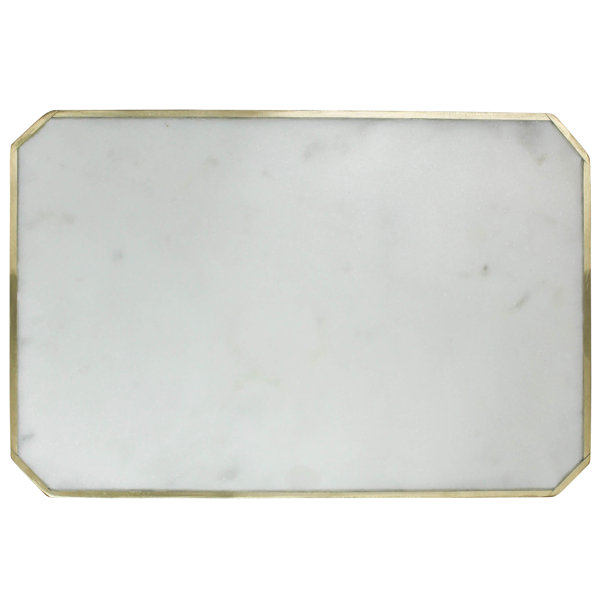 AREOhome Brass Edge Marble Platter | Wayfair