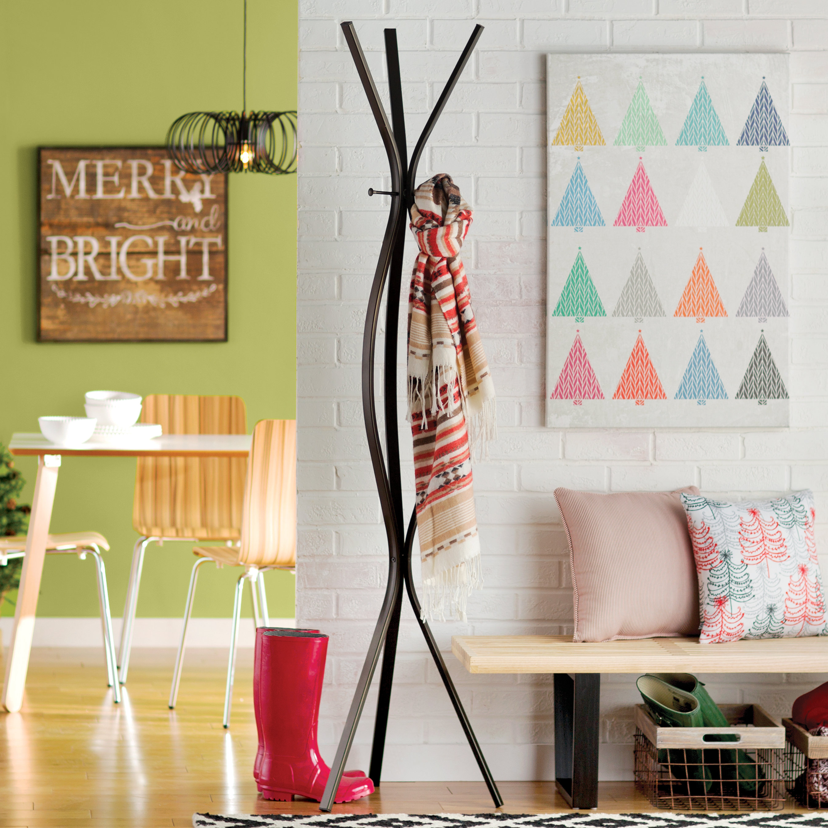 Ivy Bronx Coat Rack, Hall Tree, Free Standing Entryway Bedroom, Metal ...