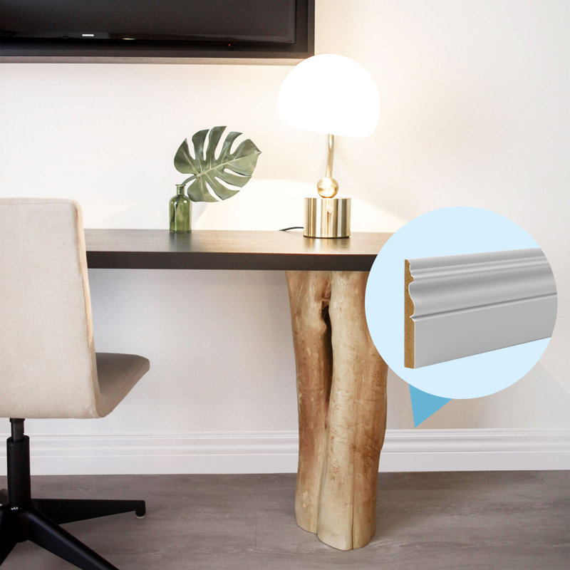 Art3d 96'' x 4.17'' Wall Baseboard Molding Trim,MDF Skirting Board,Set ...