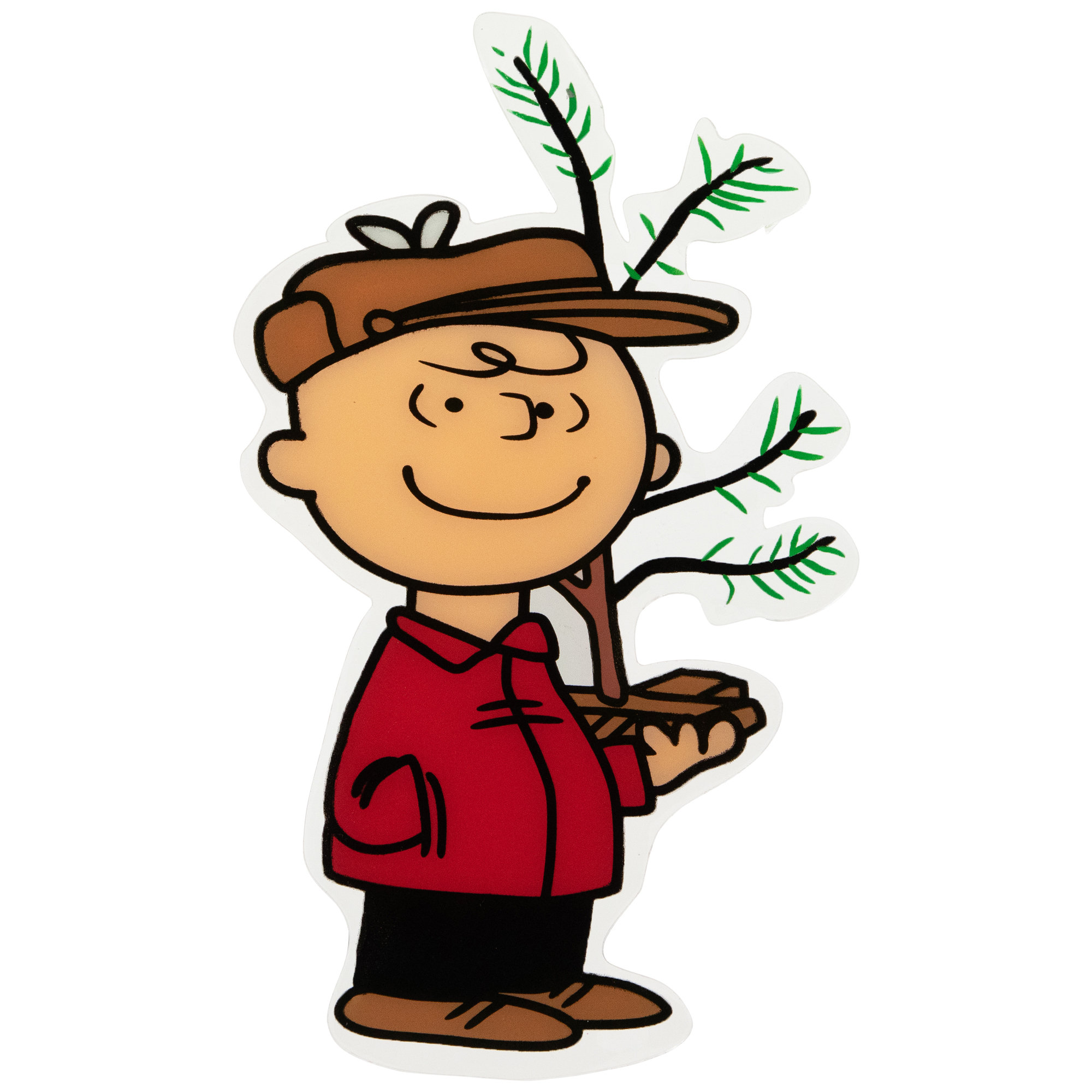 Northlight Seasonal Peanuts Charlie with Iconic Tree Window Decal | Wayfair
