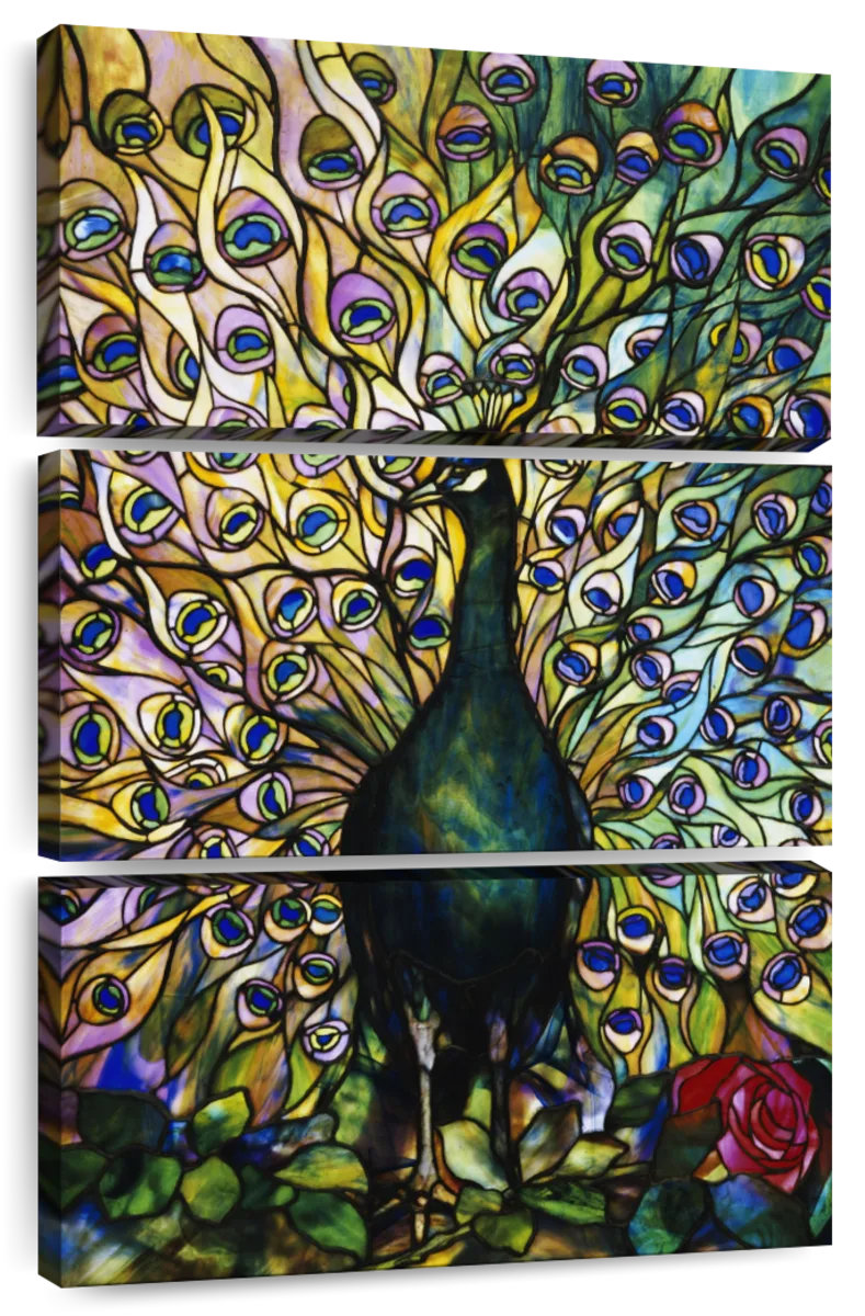 Ebern Designs Brampt Peacock Stained Glass | Wayfair