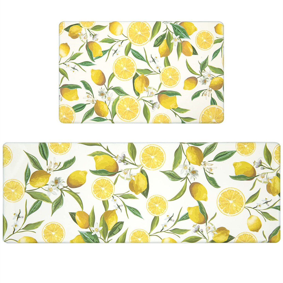 Rosecliff Heights Anti Fatigue Lemon Kitchen Rugs Mats Set Of 2 Pieces ...