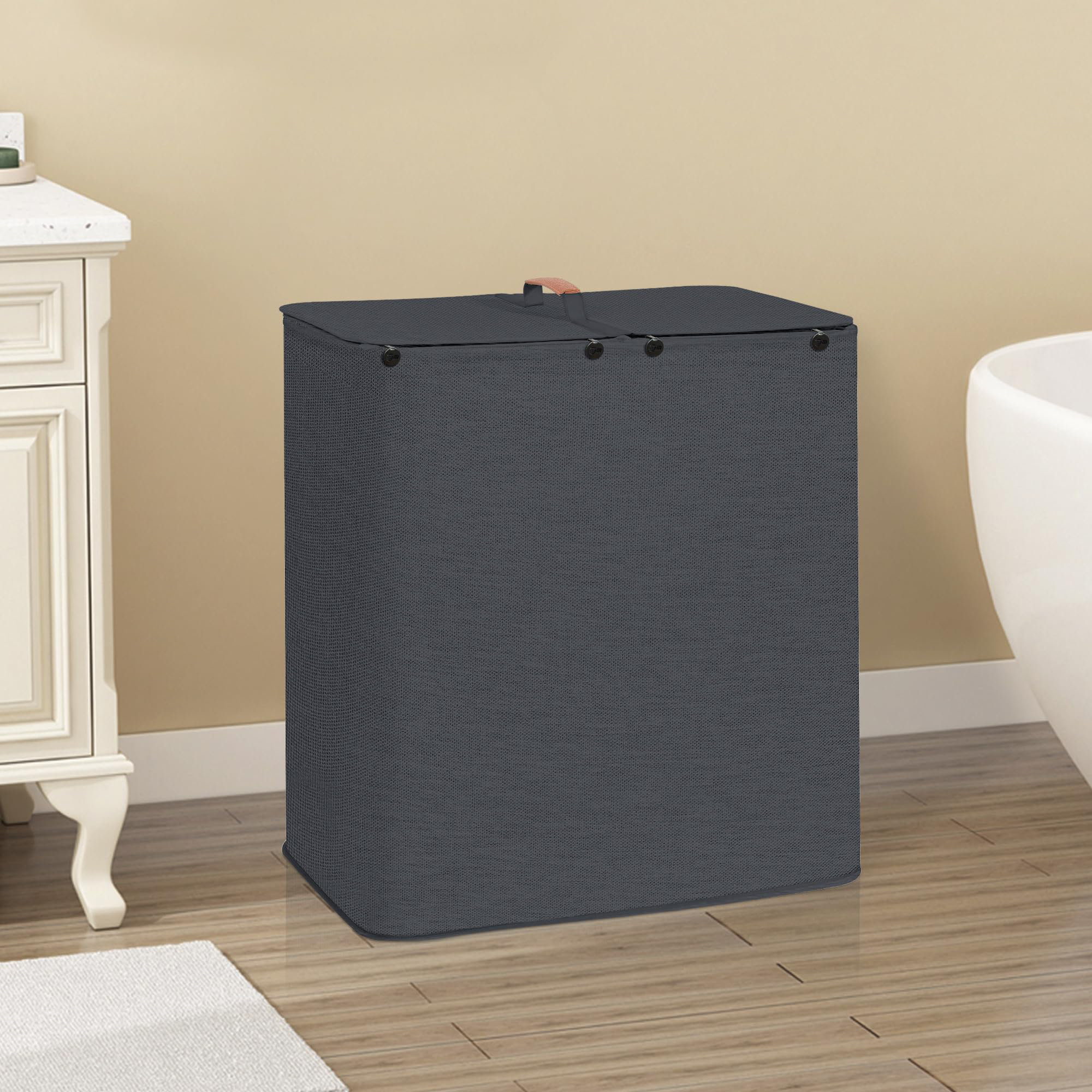 Latitude Run® Double Laundry Hamper, 136L Laundry Sorter With Lid And ...