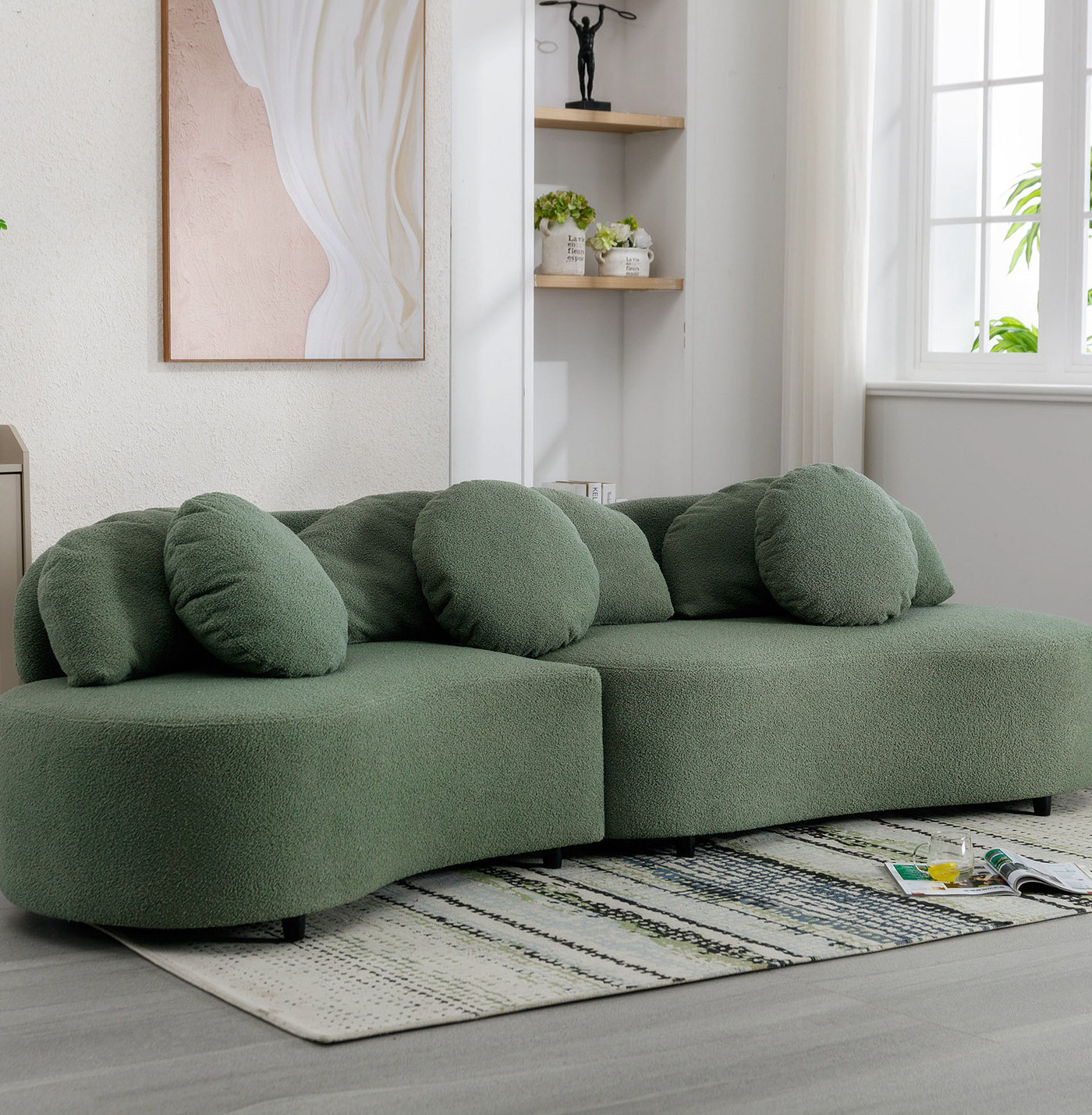 GZMWON Modern 103.98" Upholstered Sofa Comfy Couch Cloud Couch | Wayfair