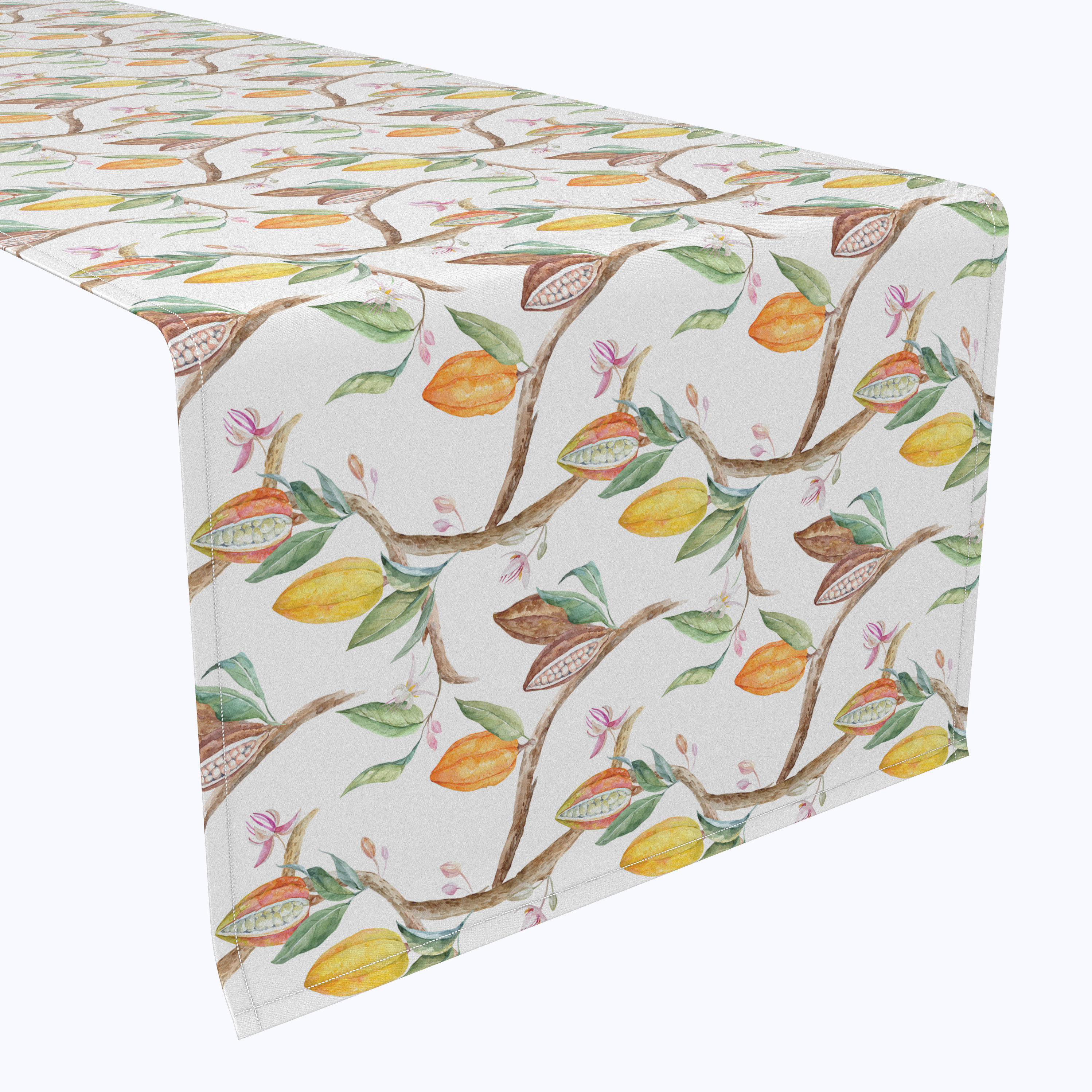 August Grove® Cocoa Fruits and Leaves Table Runner | Wayfair