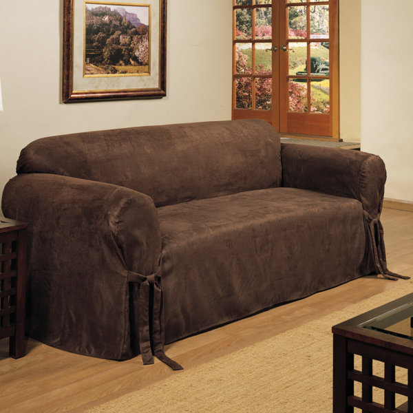 Winston Porter Box Cushion Sofa Slipcover & Reviews | Wayfair