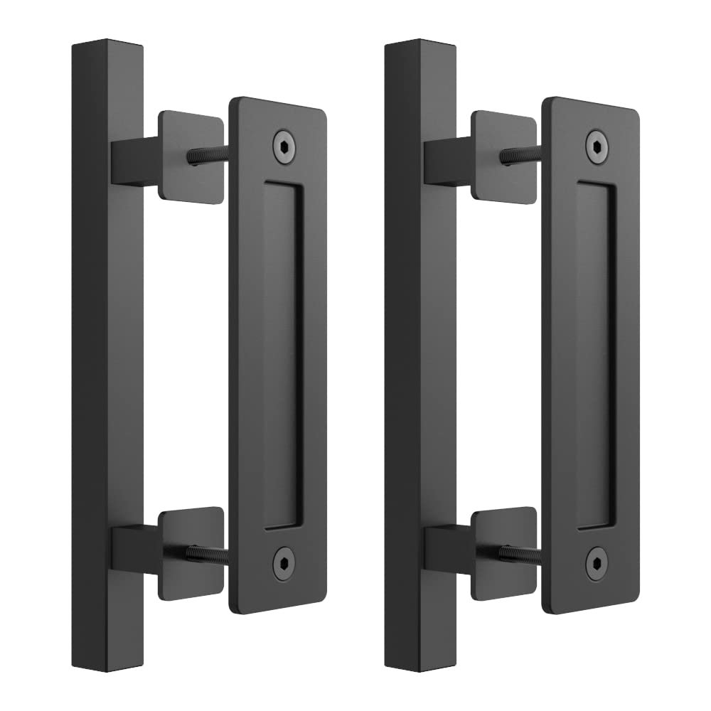 JIEKUOZONGZHUAN 2-Pack 12" Barn Door Handles, Sliding, Seamless Flat ...