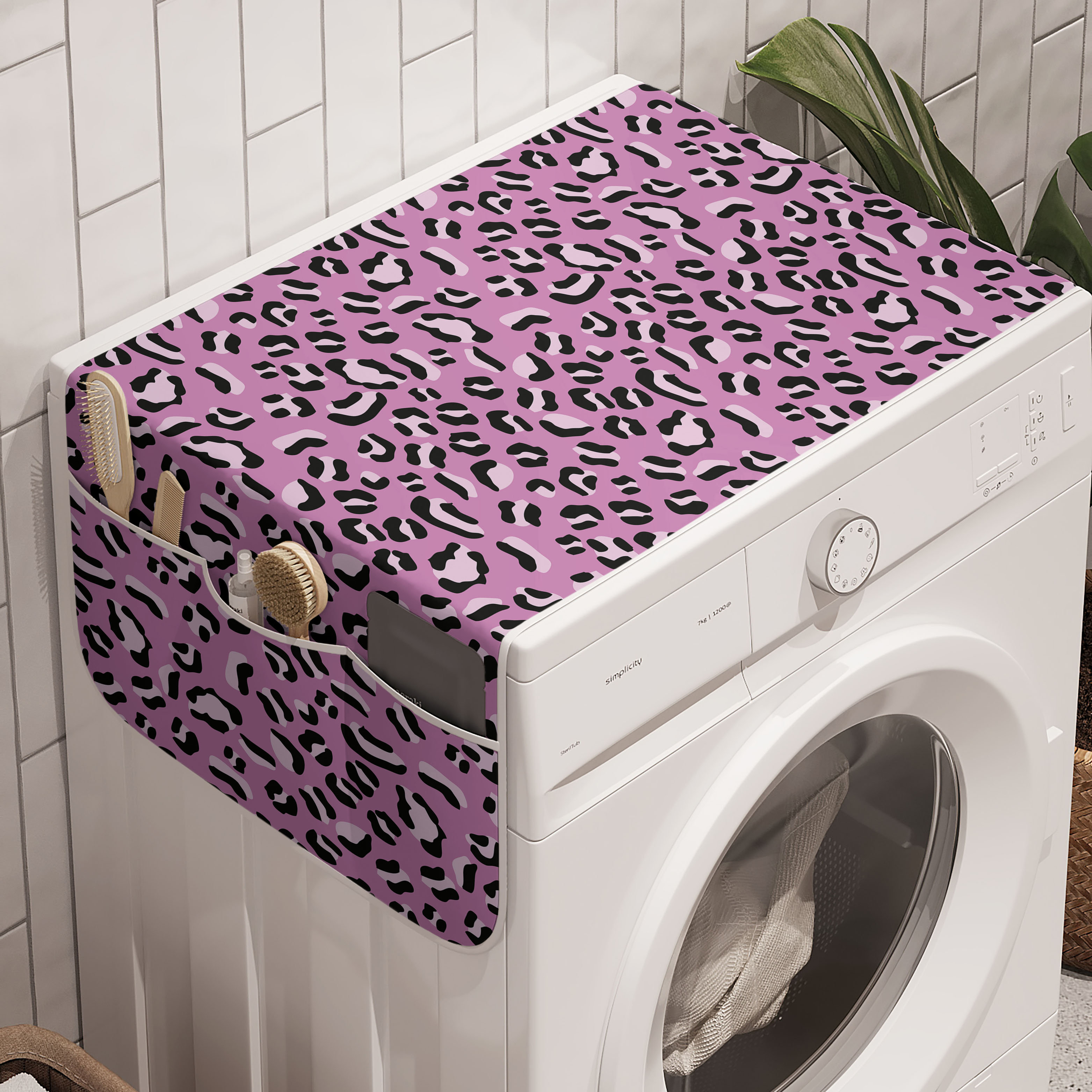 East Urban Home Leopard Washing Machine Organizer Pack of 2 47" x 18.5 ...