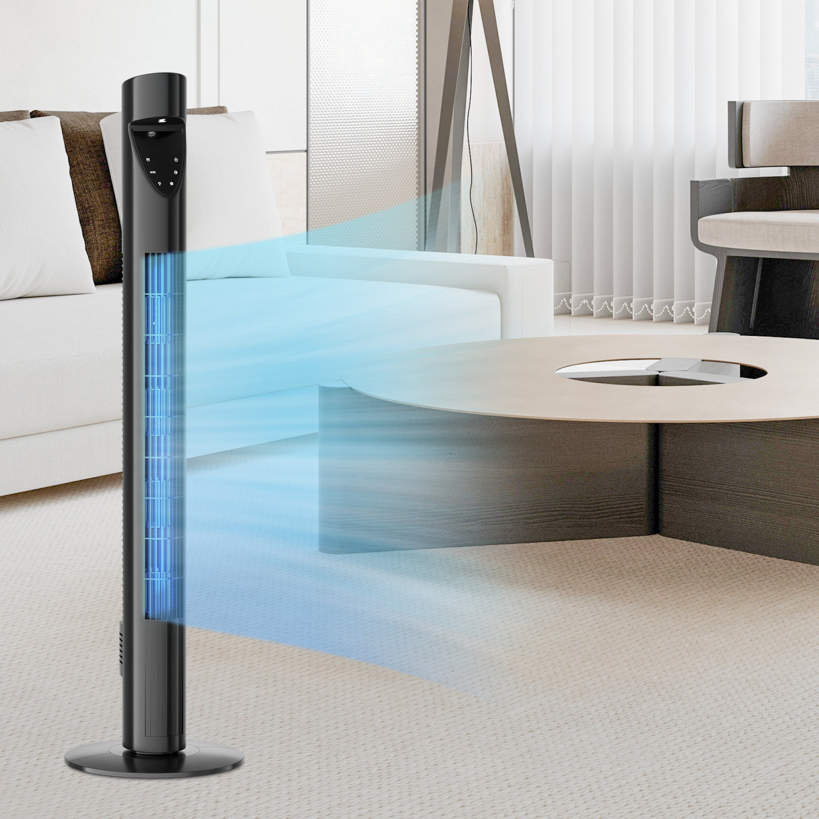 Bring Home Furniture Standing Cooling Fan Tower Fan 3 Speed Settings ...