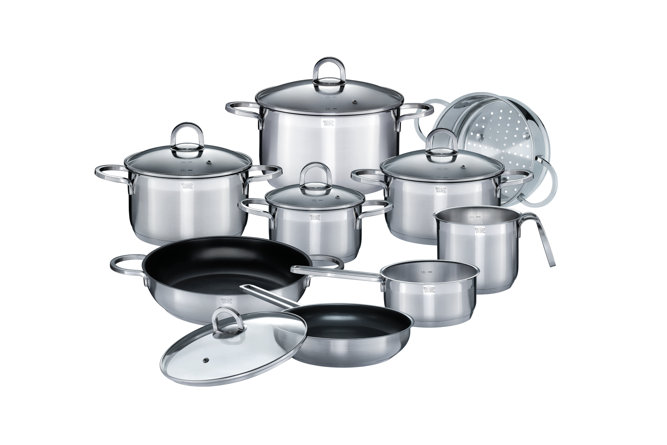GSW GSW 9 Pieces Stainless Steel Non Stick Cookware Set | Wayfair.co.uk