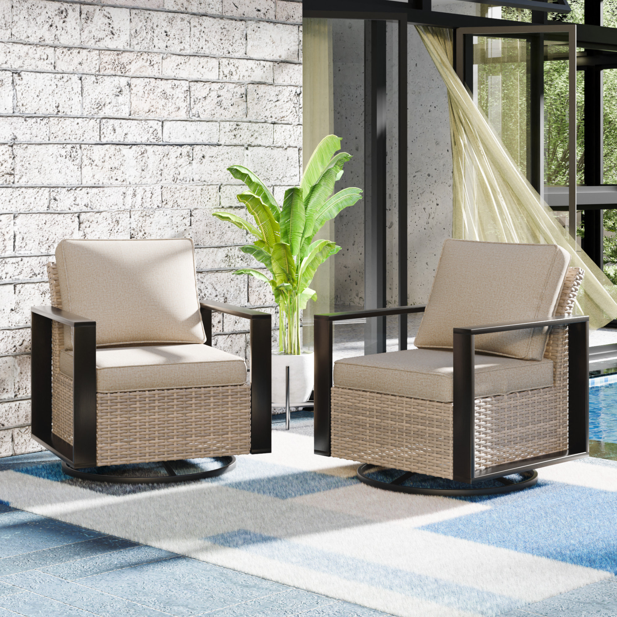 Latitude Run® Ensemble de 2 chaises longues Blanaid - Wayfair Canada