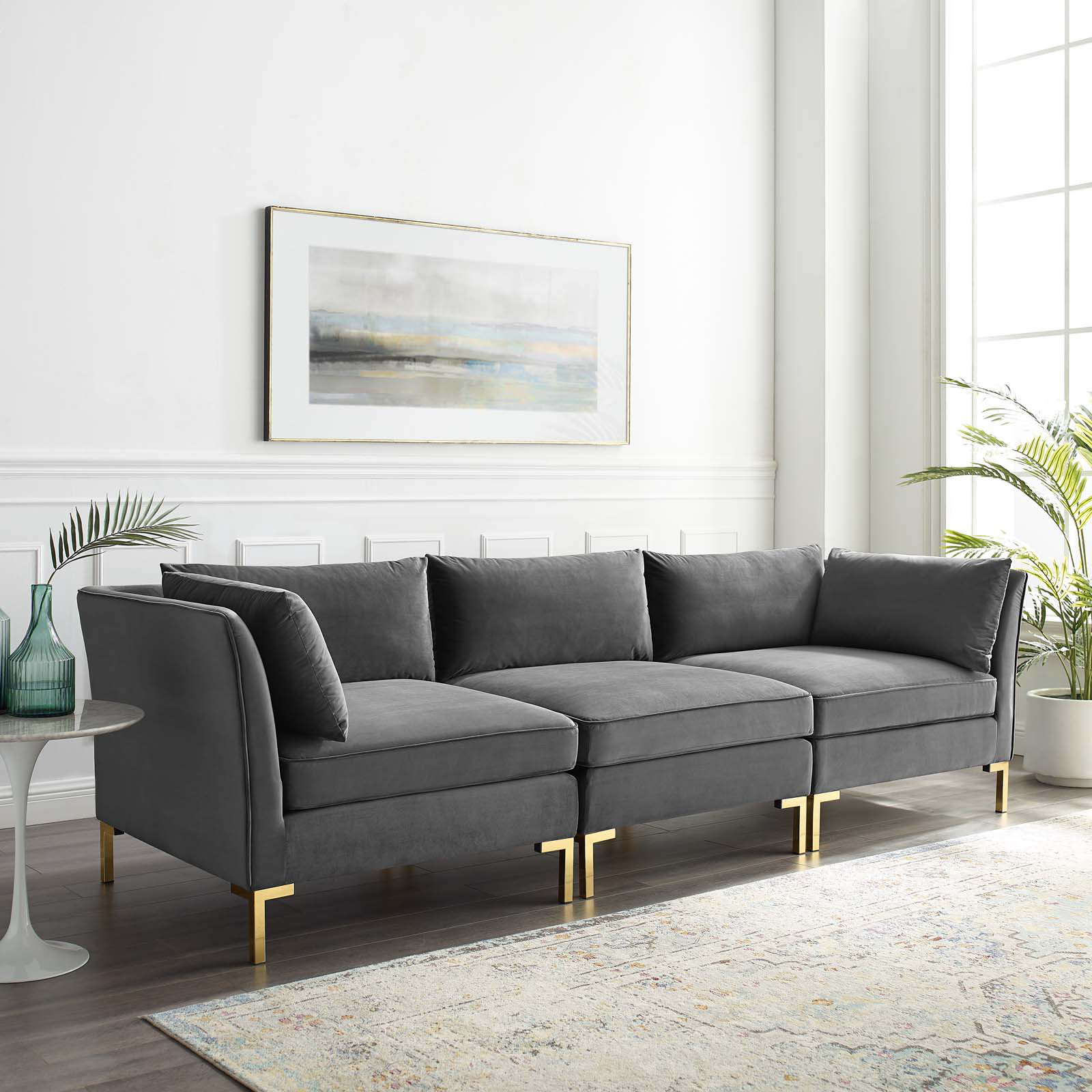 Everly Quinn Ardent Performance Velvet Sofa & Reviews | Wayfair