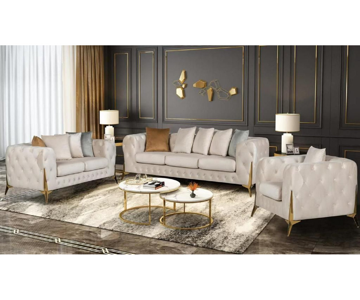 Everly Quinn Matrix Sofa Set with Loveseat and 3 Seater Sofa Zhanna ...