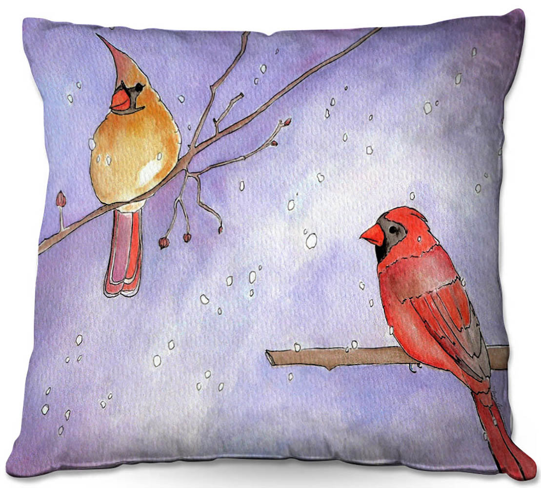 DiaNoche Designs Couch Cordial Cardinals Throw Pillow | Wayfair