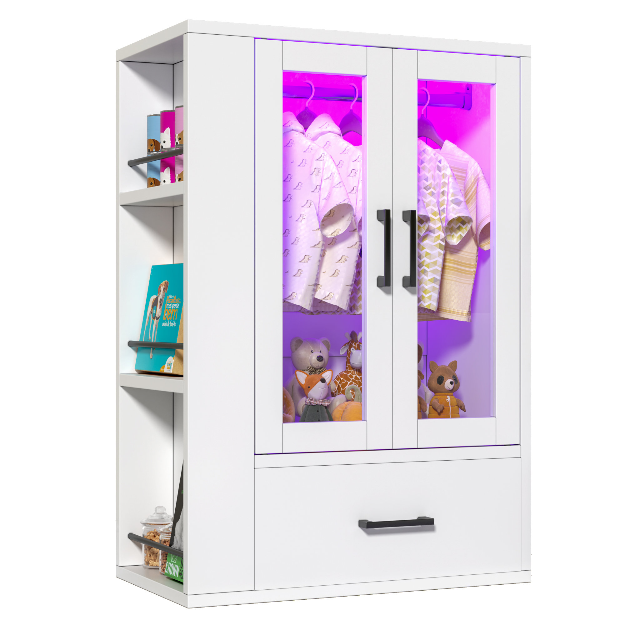 Tucker Murphy Pet™ Wooden Dog Closet With Led Lights, Pet Wardrobe ...
