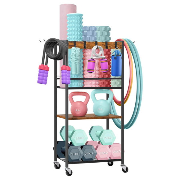17 Stories Home Gym Storage Rack, Yoga Mat Storage Racks, Workout ...