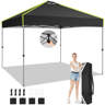 TOOLUCK 10'Wx10'D Pop Up Canopy Tent 1-Button Push Easy up Outdoor ...