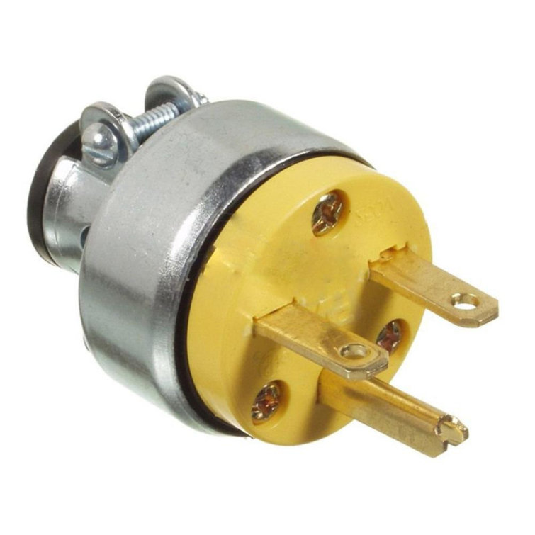 Plumbing N Parts 15 AMP Round Yellow 3-Wire Plug Plastic-Stainless ...