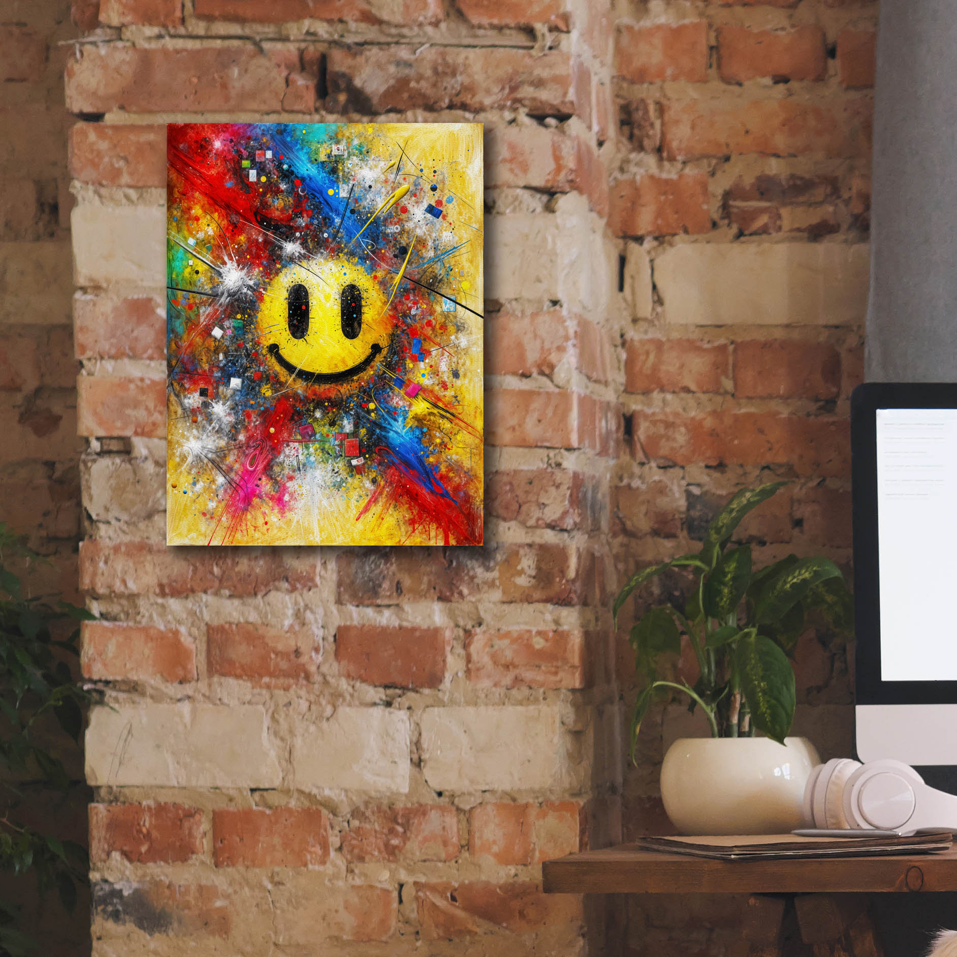 Trinx 'Smiley Face' by Rey Klimt Canvas Wall Art | Wayfair