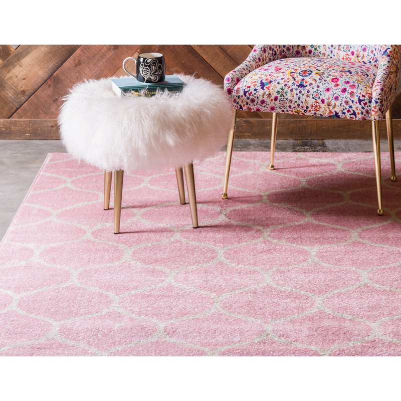 Bungalow Rose Llanet Performance Pink Rug & Reviews | Wayfair