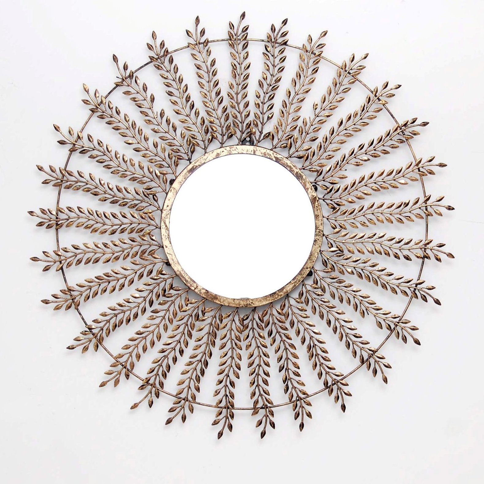 Fleur De Lis Living Robidoux Leaf Eclectic Accent Mirror | Wayfair