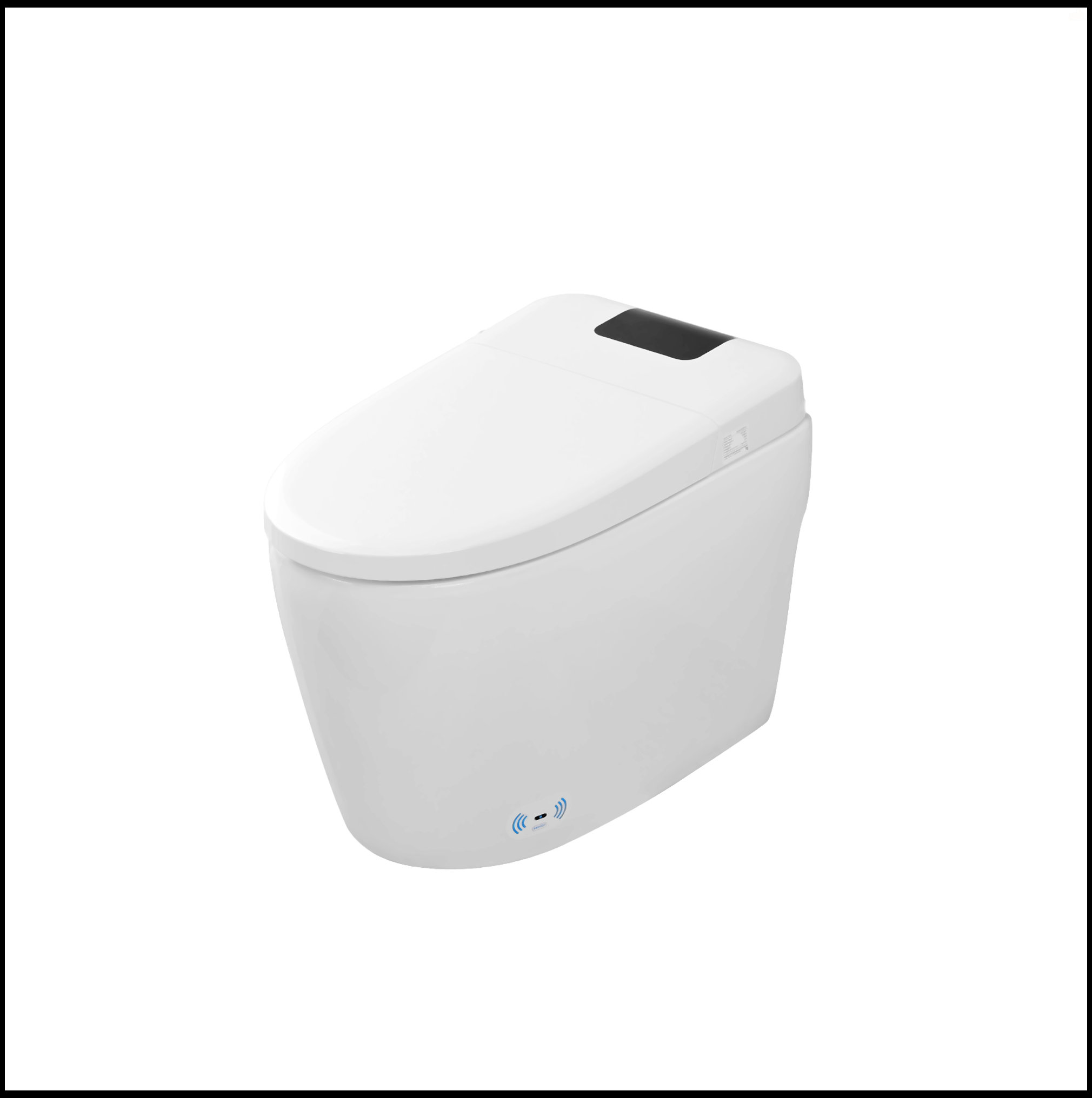 Delight Glass Smart Toilet Bidet Combo With Foot Sensor Open Cover/Seat ...