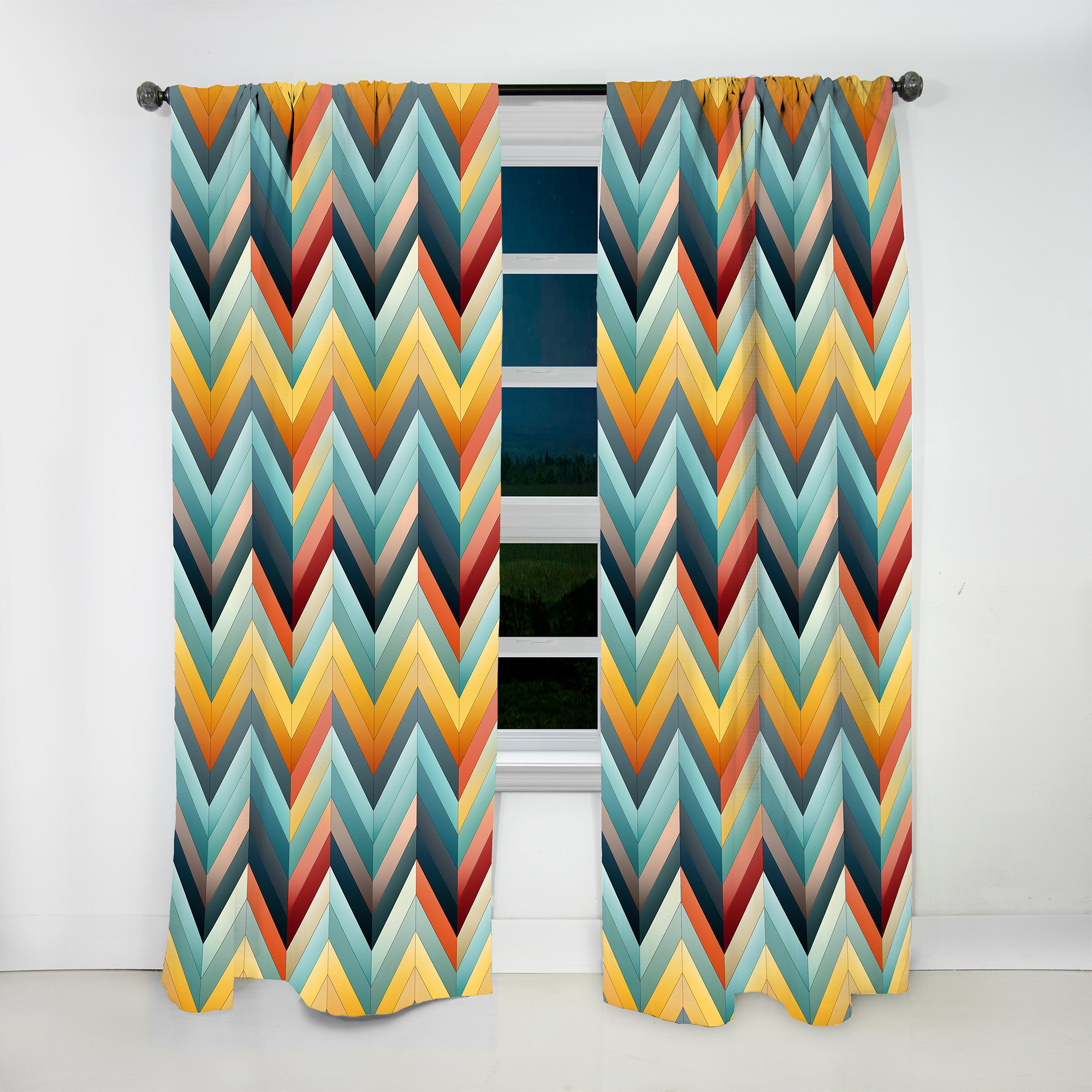 Design Art Urban Geometry Multicolor Chevron Pattern II - Chevron ...