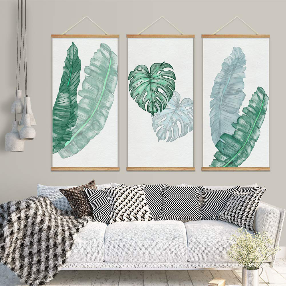 IDEA4WALL Floral Botanical Hanging Poster with Wood Frames Beautiful ...