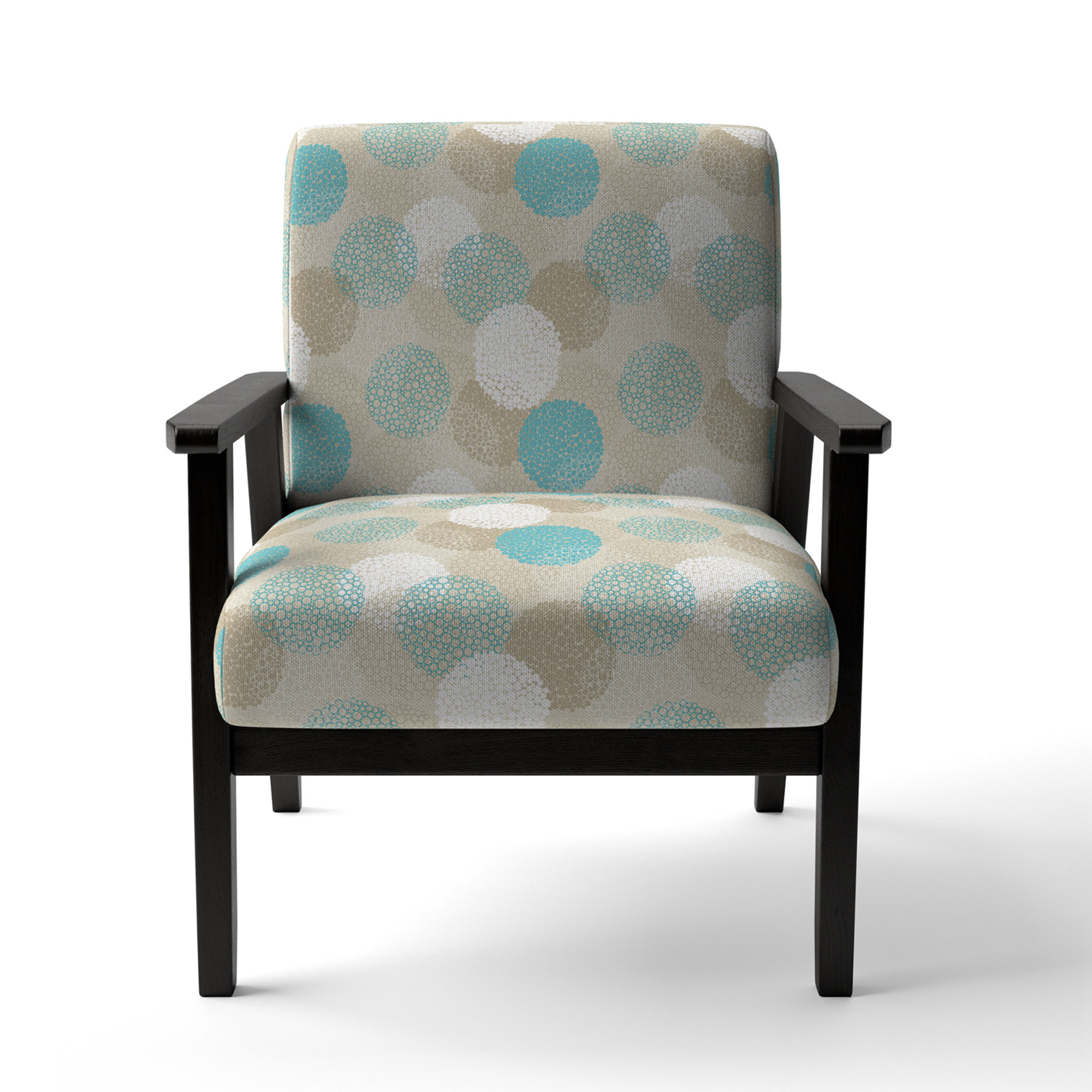 Orren Ellis Blue Circle Pattern - Upholstered Patterned Accent Arm ...
