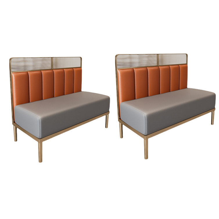 Canadian Linen Light Luxury Restaurant Booth Benches Faux Leather ...