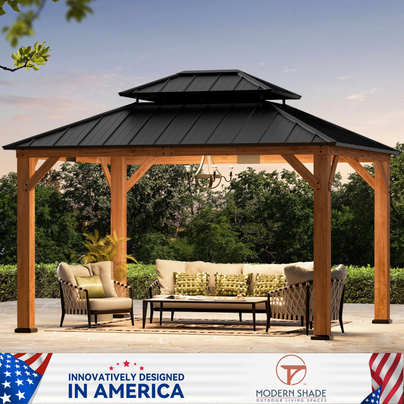 MODERN SHADE OUTDOOR LIVING SPACES Rosewood 11 Ft. X 13 Ft. Premium ...