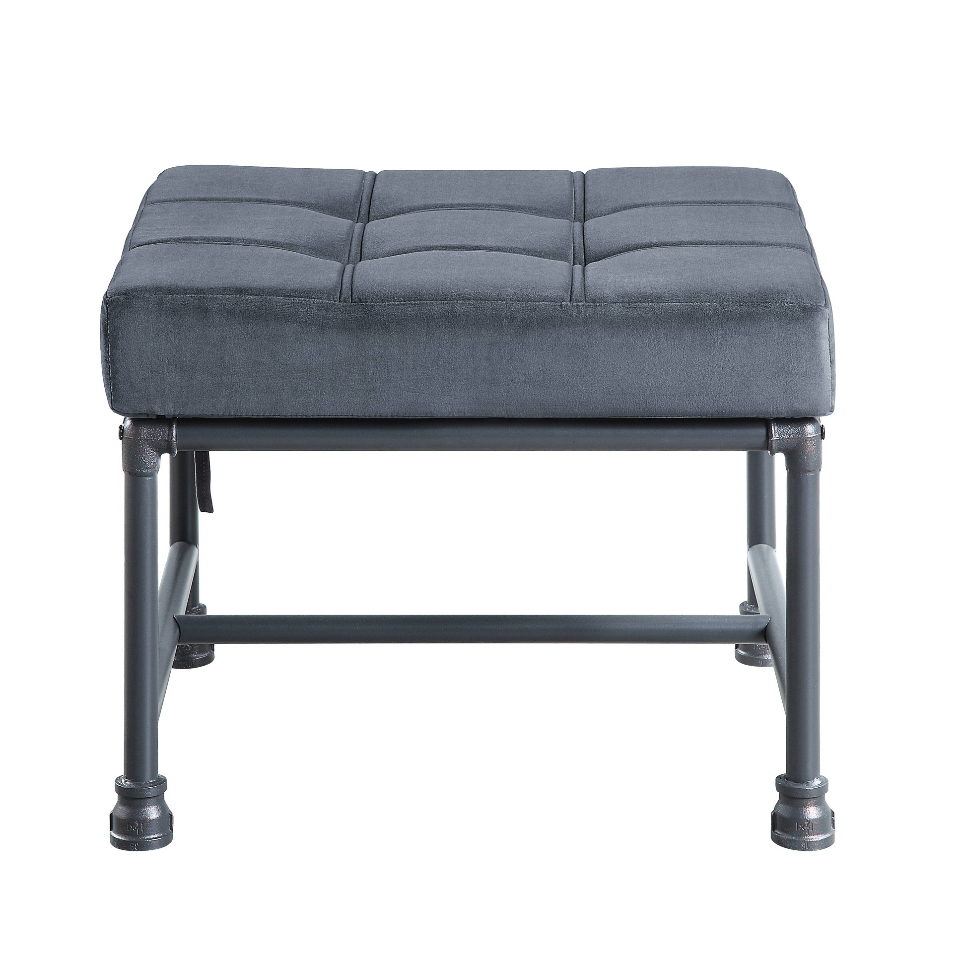 17 Stories Metal & Velvet : Kd, Water Pipe Style, Sandy Gray Finish ...