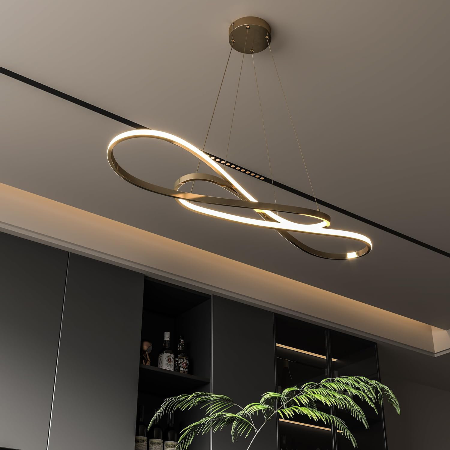 Ivy Bronx Modern LED Dimmer Chandelier With Adjustable Colour ...