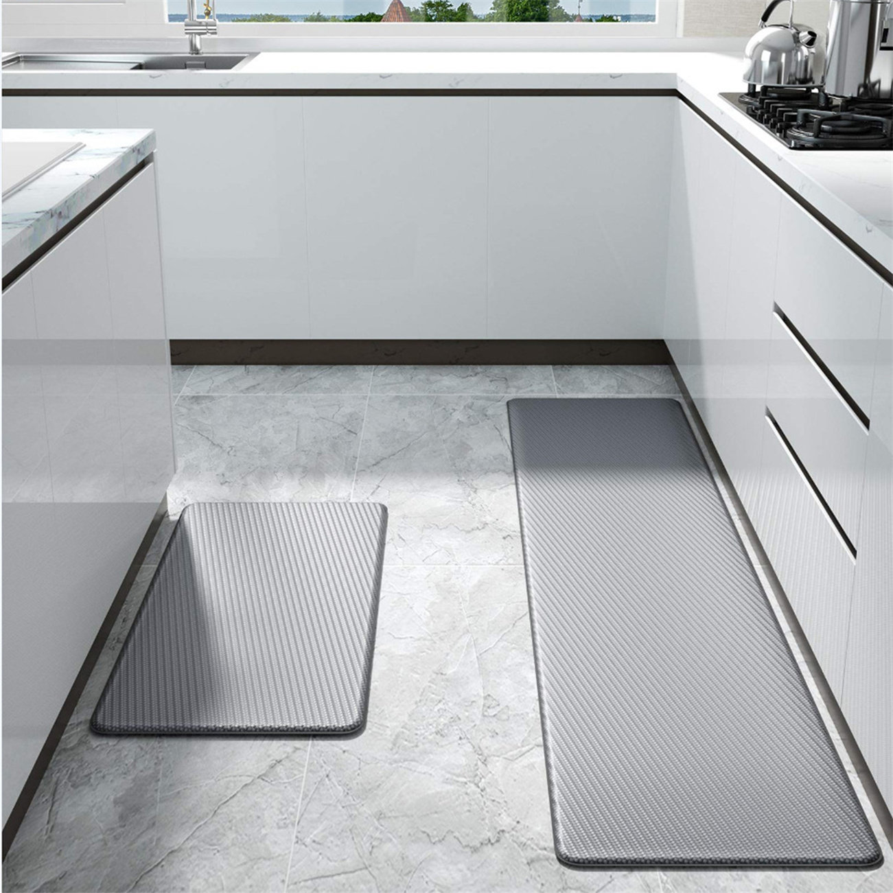 Symple Stuff 2 pieces Modern Non-slipping Kitchen Floor Mat & Reviews ...